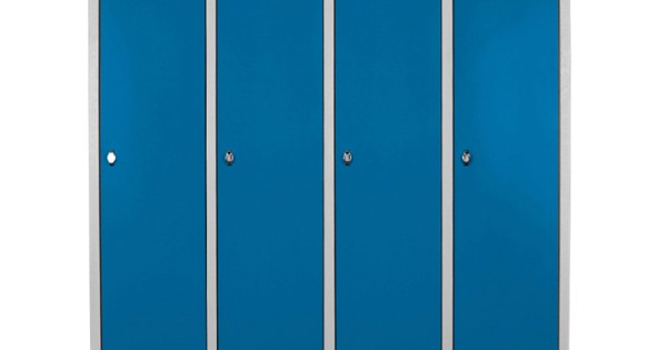 Sac Dolap Ofis 4 lü Yanyana Soyunma Dolabı Gri-Mavi